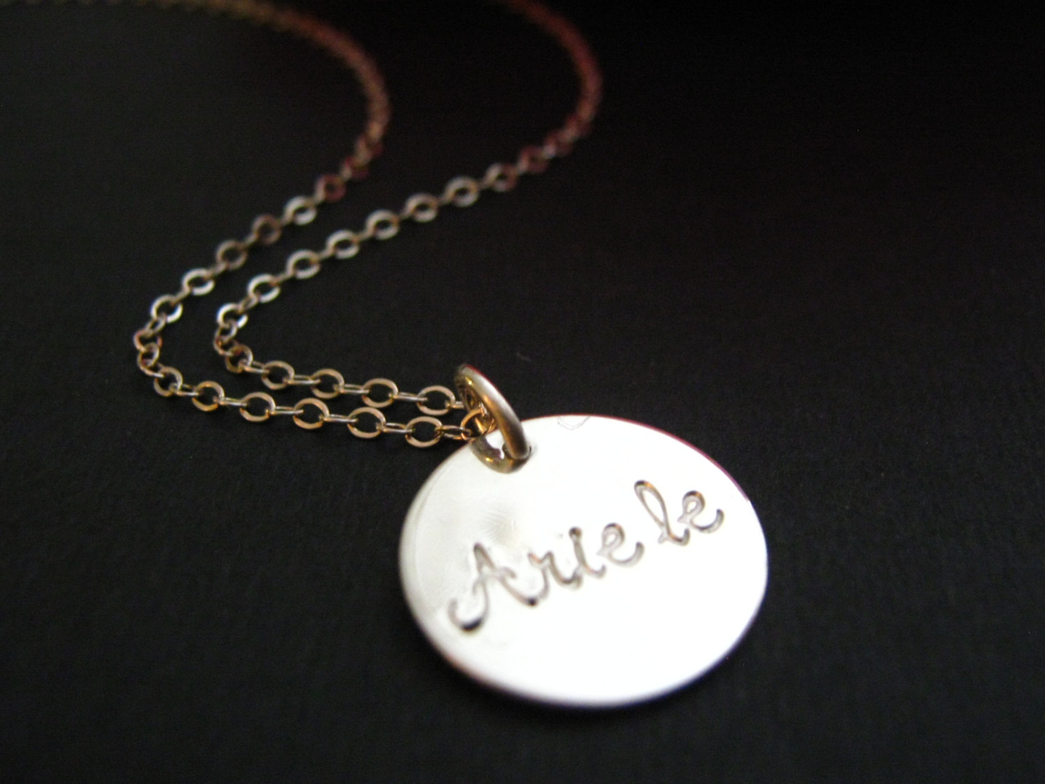 Sterling Silver Disc Necklace, Silver Name Necklace, Girl's Name ...